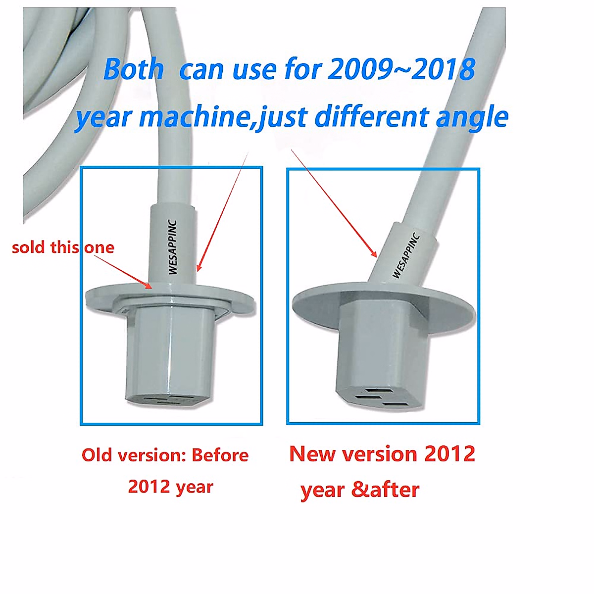 WESAPPINC Replacement US Plug Extension Cable for Apple iMac G5 20" 21.5' 24" 27" Power Supply Cord