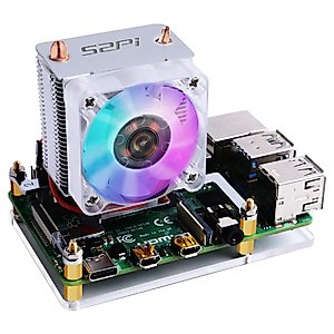 GeeekPi ICE Tower Cooler for Raspberry Pi, Cooling Fan for Raspberry Pi, RGB Cooling Fan with Heatsink for Raspberry Pi 4 Model B & Raspberry Pi 3B+ & Raspberry Pi 3 Model B