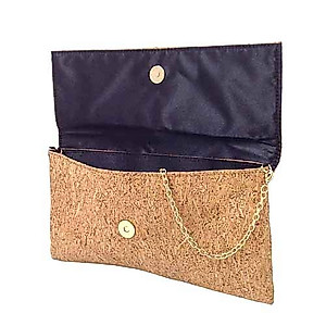 JNB Metallic Cork Clutch, Gold