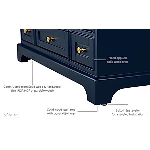 Ancerre Designs Audrey 72" Wood Bathroom Vanity Set in Heritage Blue