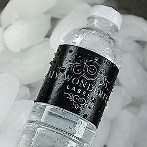 Ivy and Sage with Gold Geometric Shapes Water Bottle Labels