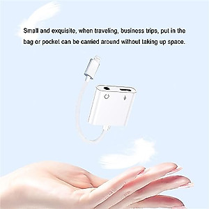 Lightning to 3.5mm Headphone Jack Adapter, 2 in 1 Headphone Adapter [Apple MFi Certified] Aux Audio and Charger Adapter Dongle Cable Splitter Compatible with iPhone, 2 Pack