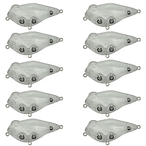 10PCS Unpainted Lure Blanks 7.78g 6.4cm Crankbait Baits Simulation Blank Body Clear Hard Baits Trout Salmon Minnow Lure Popper Lures Topwater Freshwater 8278