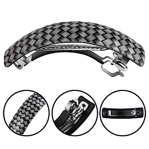 Elcoho 6 Pack Retro Large Hair Barrettes Simple Automatic Hair Clip French Clip Barrettes for Women Ladies, 6 Colors (Colors D)