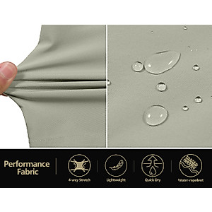 Mapamyumco Women’s Hiking Shorts Quick Dry Stretch for Golf Outdoor Camping Travel, Zipper Pockets Khaki S