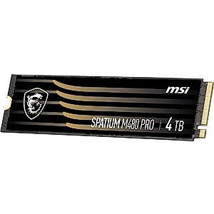 MSI SPATIUM M480 PRO PCIe 4.0 NVMe M.2 4TB Internal SSD PCIe Gen4 NVMe (SPATIUM M480 PRO PCIe 4.0 NVMe M.2 4TB)
