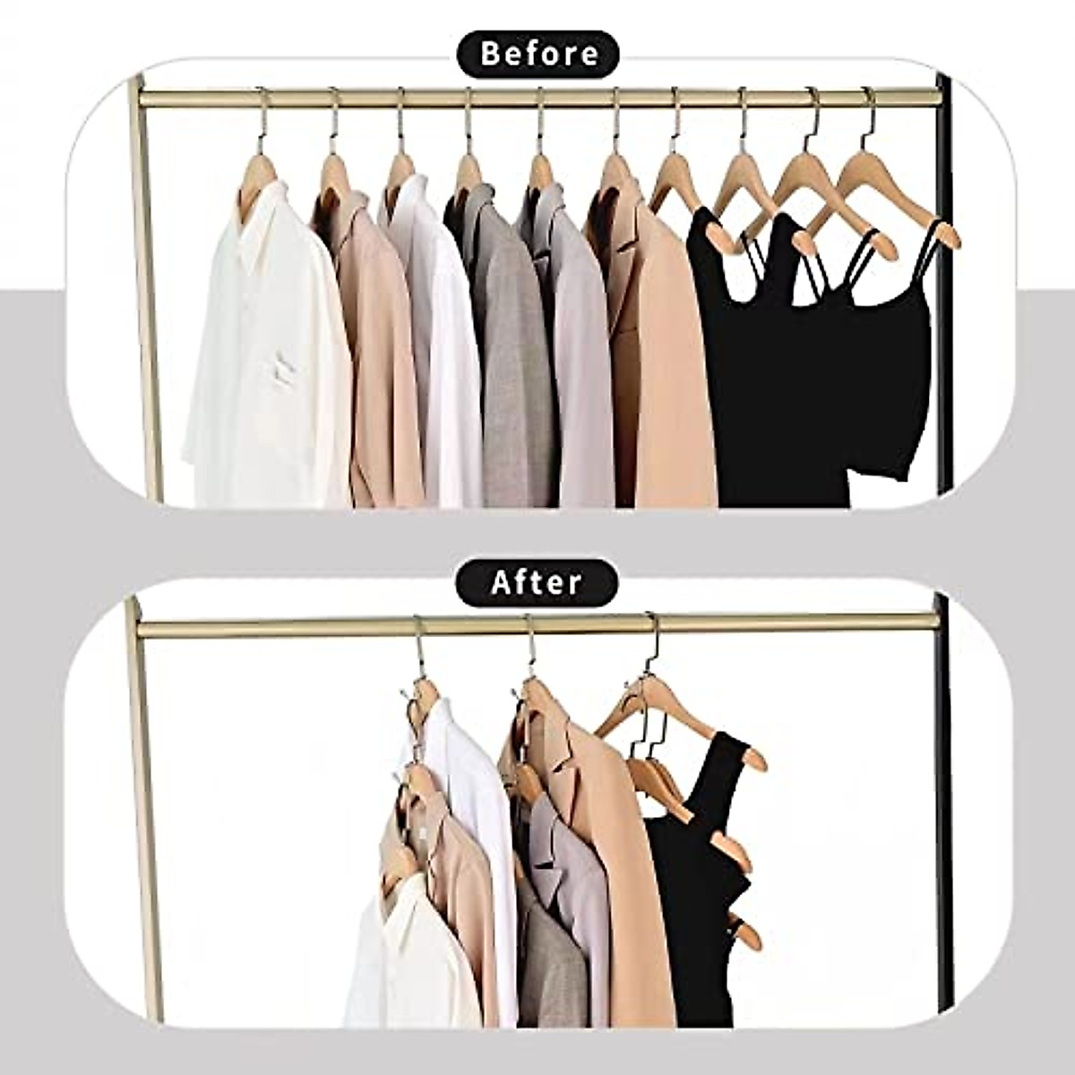HALIFIN Hanger Connector Hooks, 40 Pcs Hanger Hooks, Stainless Steel Material is Strong and Durable Metal Hanger for Clothes Space Saving Hanger(Silver)