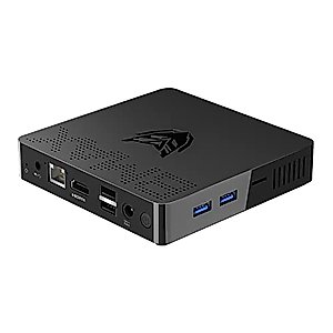 Bmax Mini PC 6GB DDR3/64GB eMMC Celeron N3350 (Up to 2.4 GHz) Support 512GB/2TB M.2 SSD Expansion, HDMI+VGA Port 4K HD Dual Display, 2.4G/5G Dual WiFi BT4.2, Micro Computer B1 Plus