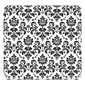 InterestPrint Elegant Damask Black and White Floral Womens Clutch Wallet Large Wristlet Zipper Clutch Large Travel Purse