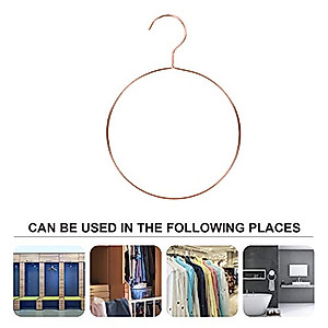 Cabilock Sock Dryer Stainless Steel Round Tie Hanger Belt Silk Scarf Ring Storage Closet Hanger (Rose Gold) Clothes Hangers