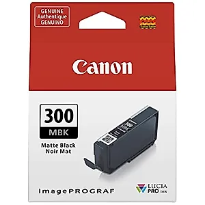 Canon PFI-300 Lucia PRO Ink, Matte Black, Compatible to imagePROGRAF PRO-300 Printer, Standard (4192C002)