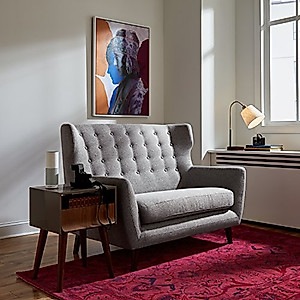 Amazon Brand – Rivet Franklin Bedside Table Desk Lamp with USB Charging Port and Light Bulb, 21"H, Metal and Wood