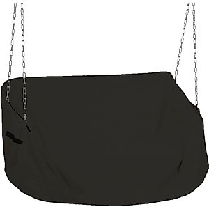 YHINGG Porch Swing Cover 56Inch Waterproof 600D Oxford Hanging Outdoor Swing Cover Garden Hammock Cover Patio Furniture Covers (Black, 56x28x(32-24) Inch)