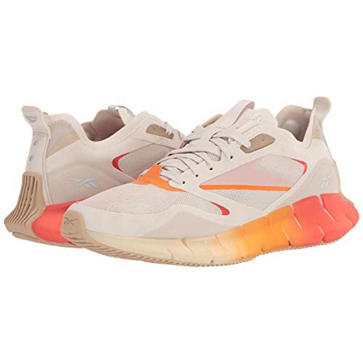 Reebok Women's Zig Kinetica Horizon Cross Trainer, Alabaster/Utility Beige/Carotene, 8