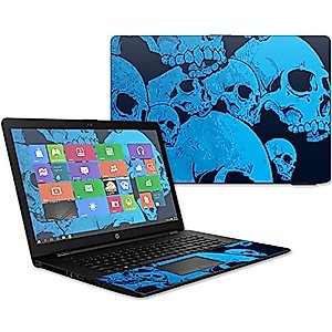 MightySkins Skin Compatible with HP 17t Laptop 17.3" (2017) - Blue Skulls | Protective, Durable, and Unique Vinyl Decal wrap Cover | Easy to Apply, Remove, and Change Styles | Made in The USA