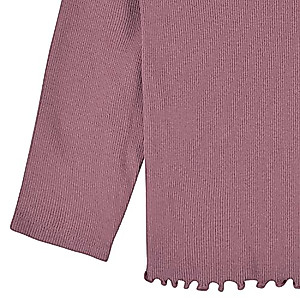 Gerber Baby Girl's Toddler 2-Pack Double Ruffle Long Sleeve Tops, Pink & Purple, 2T