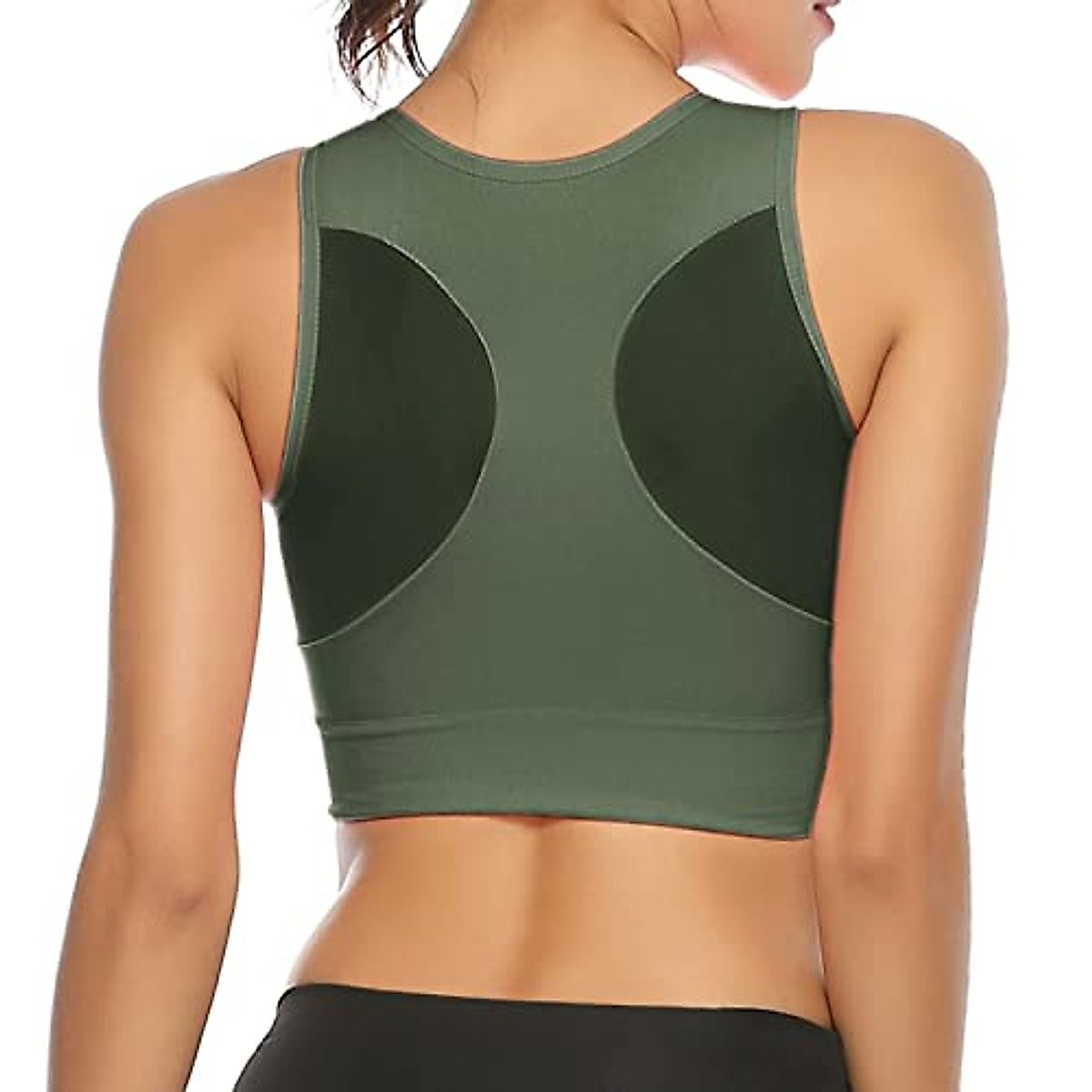 Sports Bras For Women Mesh Sports Bra Tank Top Padded Yoga Bras Workout Tops Workout Womens Clothing (Green, XXL)