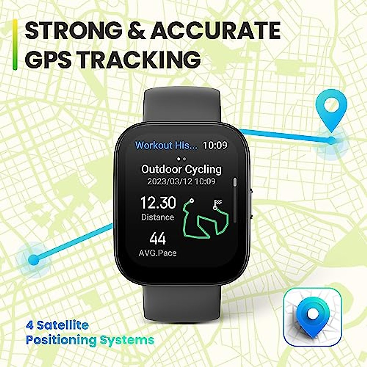 Amazfit Bip 5 Smart Watch 46mm, GPS, Bluetooth Calling, 10-Day Battery, Step Tracking, Heart-Rate Monitoring & VO2 Max, Sleep & Health Monitoring, Alexa Built-in, AI Fitness App(White)