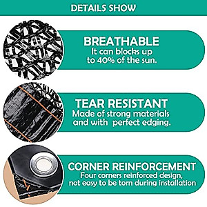 EXPECTLAND 40% Sunblock Shade Cloth,6.5 x 10 ft UV Resistant Net,Tear-Resistant Garden Shade Mesh Tarp for Greenhouse Patio Lawn Flower Plant
