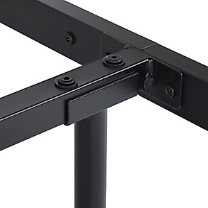 Symylife Classic Twin Daybed Metal Bed Frame with Headboard, Sturdy Steel Slats Support, Easy Assembly, Mattress Platform Bed Sofa for Living Room Guest Room,Black