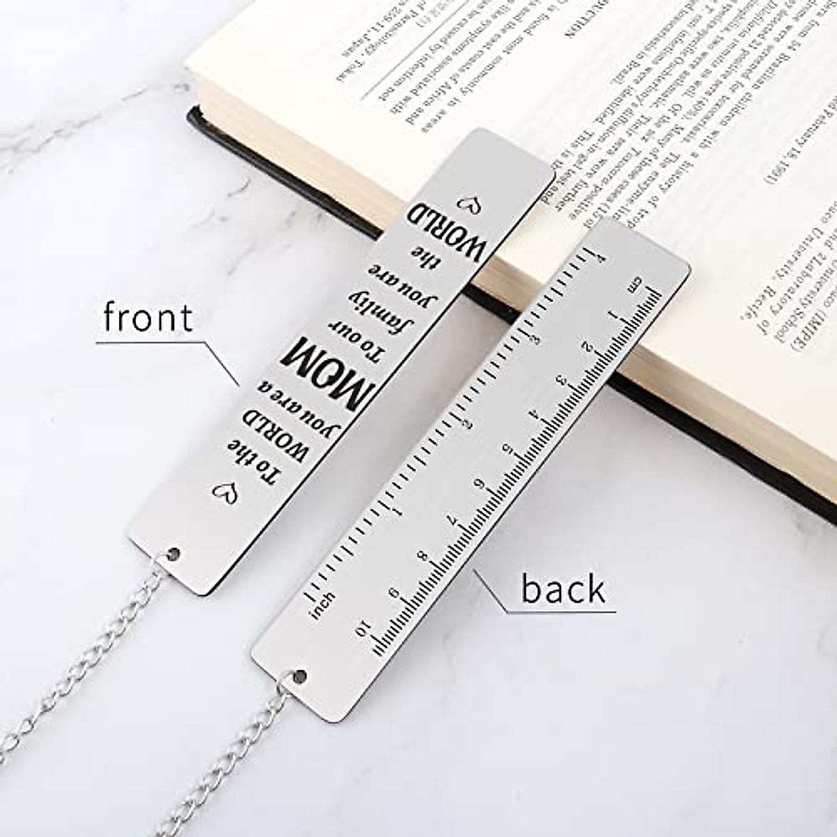 Mom Birthday Gifts from Daughter or Son Metal Bookmark with Leaf Chain Book Lover Personalized Gifts for Mom Bonus Mom Mother in Law New Mom for Christmas Mothers Day Gifts