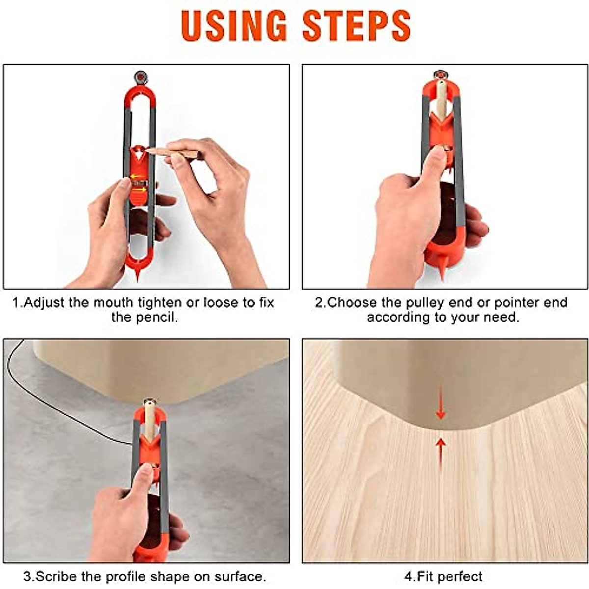 Lionz Super Gauge Scribe Tool, Contour Gauge with Lock, Profile Tool for Copying Angles and Odd Shapes. Gifts for Men, Husband, Father, Boyfriend, Handyman, DIY Woodwork and Construction.