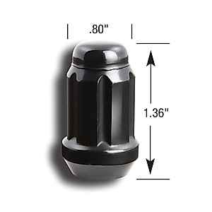 Gorilla Automotive 21133BC Small Diameter Acorn Black 5 Lug Kit (12mm x 1.50 Thread Size) - Pack of 20