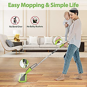 Spray Mop for Floor Cleaning Microfiber Mop Wet Dust Mop with 6 Reusable Washable Microfiber Pads and 610ML Refillable Bottle Dry Wet Kitchen Mop for Hardwood Laminate Tile Floor Cleaner Household