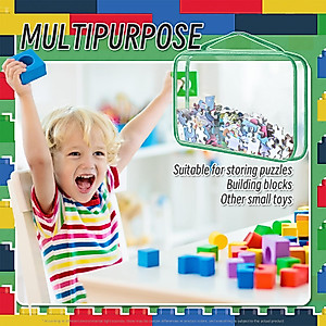 6 Packs Toy Storage Bags,Clear Pvc Zippered Puzzles Organizing Bags,Travel Waterproof Organizer Toy Bags for Puzzles,Toys,Book,Board Games,Building Blocks,Small Toys,Toiletries(yellow&blue&green)