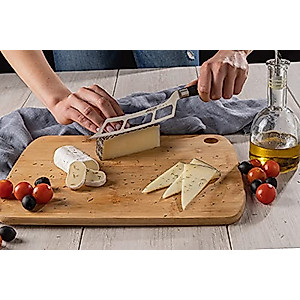 ARCOS Cheese Knife 6 Inch Nitrum Stainless Steel and 145 mm blade. Ergonomic Polyoxymethylene POM Handle. Series Riviera. Color Black