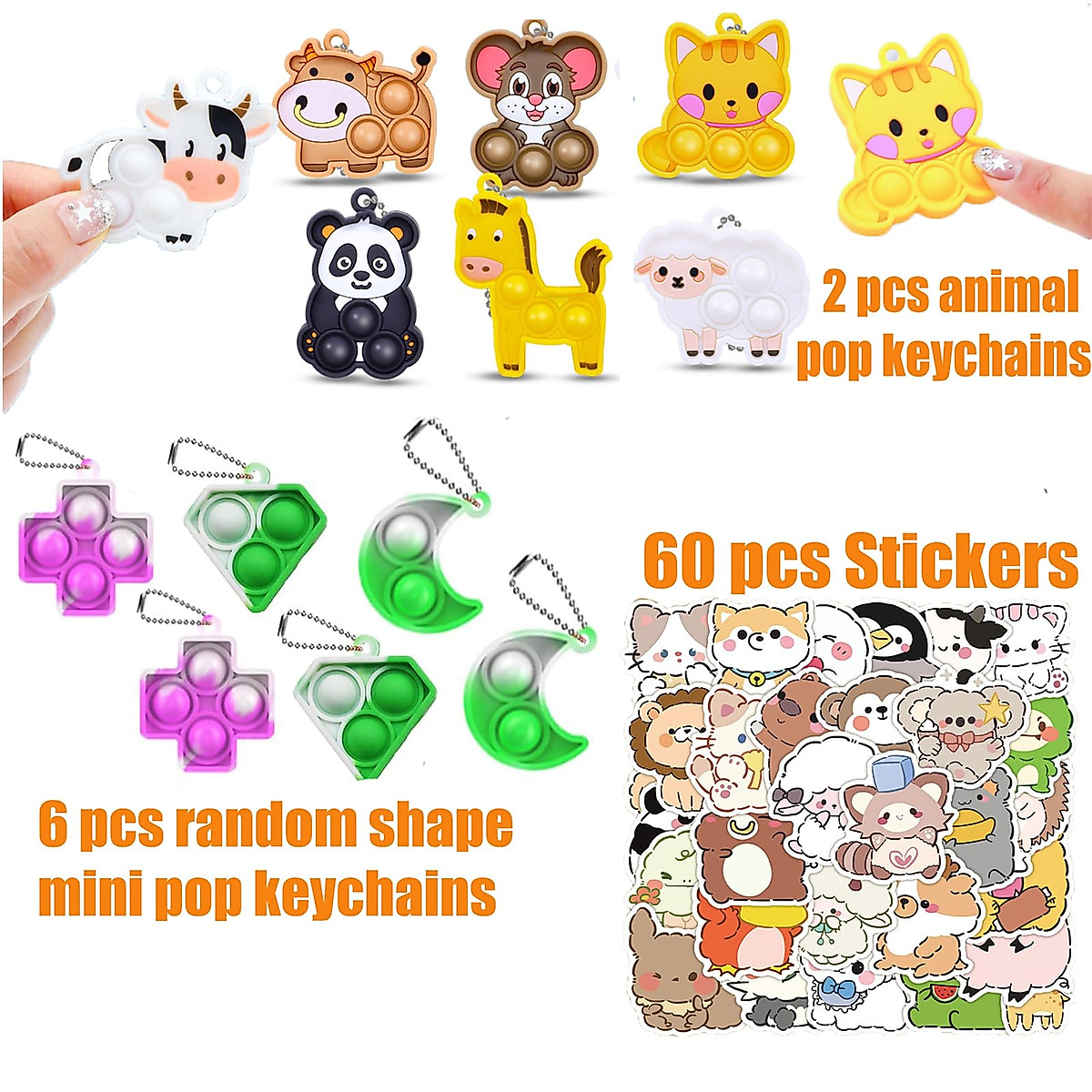 120 PCS Party Favors for Kids, Pop Fidget Treasure Box Toys, Classroom Prizes, Pinata Filler Goodie Bag Stuffers, Treasure Chest, Carnival Prize Box Toys for Boys Girls