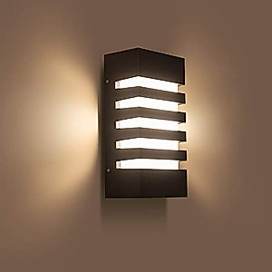 HUADEEC Outdoor Wall Light 12W LED Modern Wall Sconce Lamp Exterior Wall-Mounted Garden Corridor Porch Patio Light Waterproof LED Wall Light Fixture for Outdoor Lighting Warm White 300lm