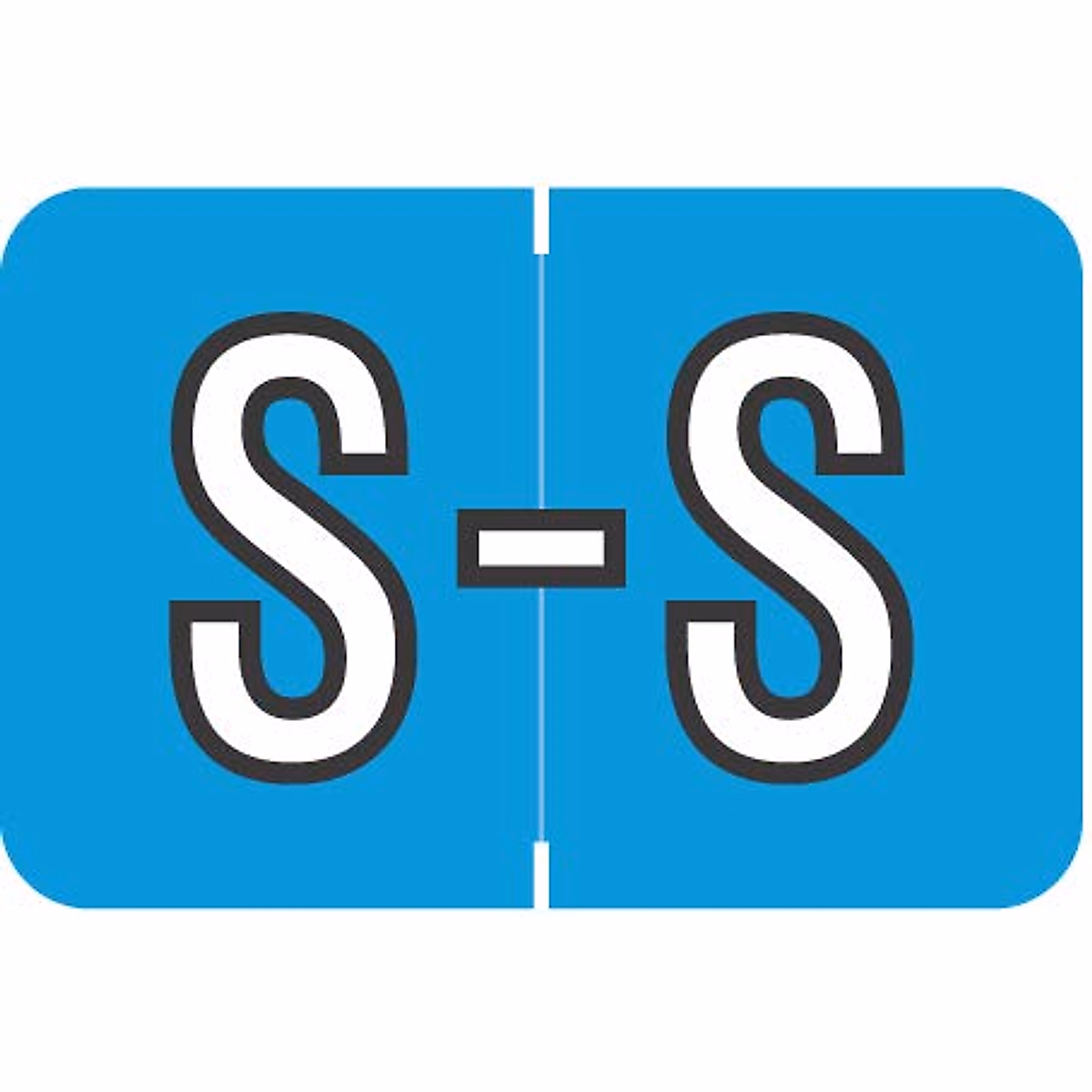 Doctor Stuff - File Folder Labels, Alphabet Letter S, Barkley/Sycom FABKM - BXAM Series Compatible Alpha Stickers, Blue, 1" x 1-1/2", 500/Roll