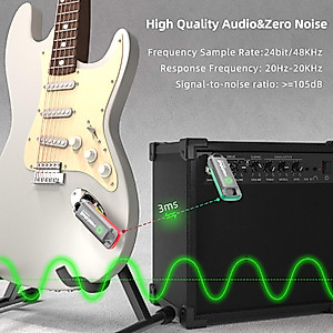 Westshell 1 Key to Switch Wireless Guitar System Wireless Guitar Transmitter Receiver for Electronic Instrument Guitar Amp Digital Electric Acoustic Bass Guitar Accessories