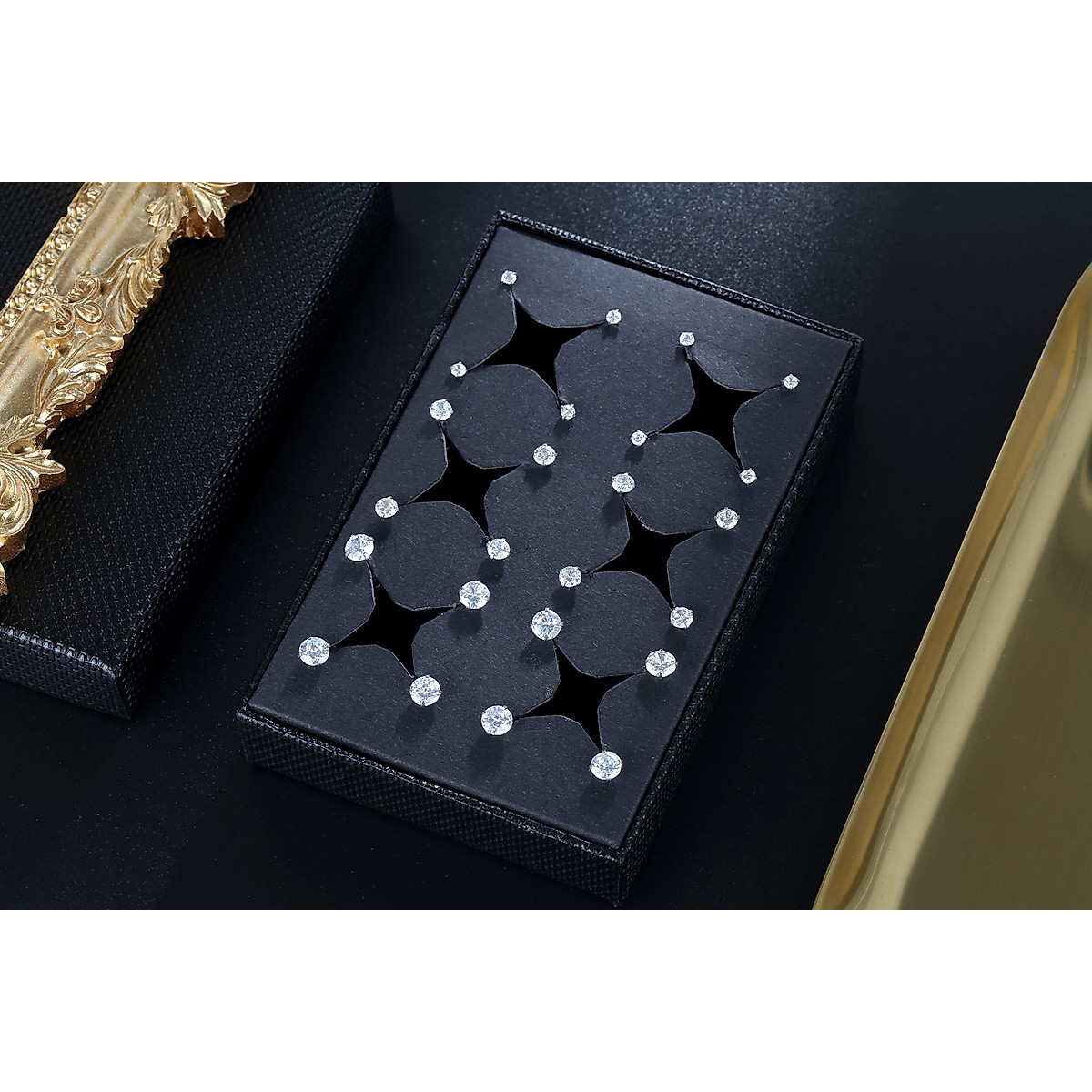 LYLYMIMI Surgical Steel Hypoallergenic Flat Back Stud Earrings for Women Screw Back Ear Piercing Earring