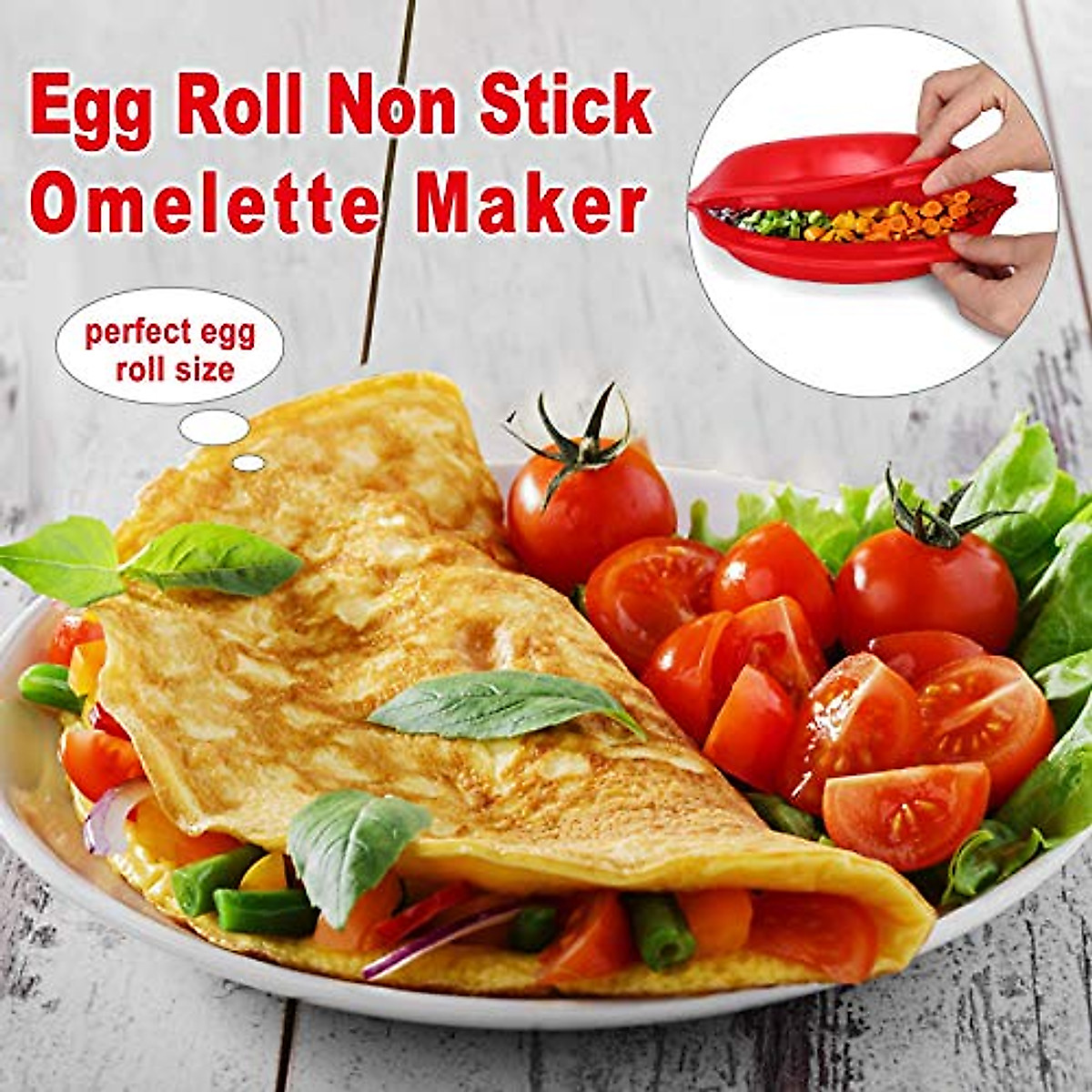 JISON21 Silicone Omelette Maker Oven Non Stick Microwave Egg Cooker to Make Egg Roll Egg Pancake Molds Quick Egg Maker for Egg Mcmuffins