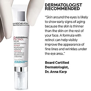 La Roche-Posay Redermic R Eyes Retinol Eye Cream, Anti-Aging Eye Cream to Reduce Wrinkles and Dark Circles With Pure Retinol and Caffeine, 0.5 Fl Oz (Pack of 1)