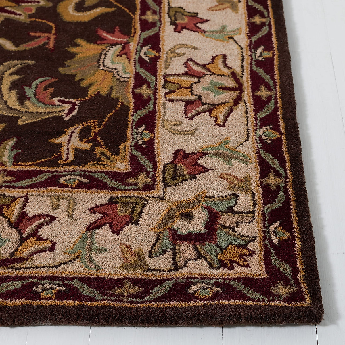 SAFAVIEH Heritage Collection Runner Rug - 2'3" x 8', Brown & Beige, Handmade Traditional Oriental Wool, Ideal for High Traffic Areas in Living Room, Bedroom (HG818A)