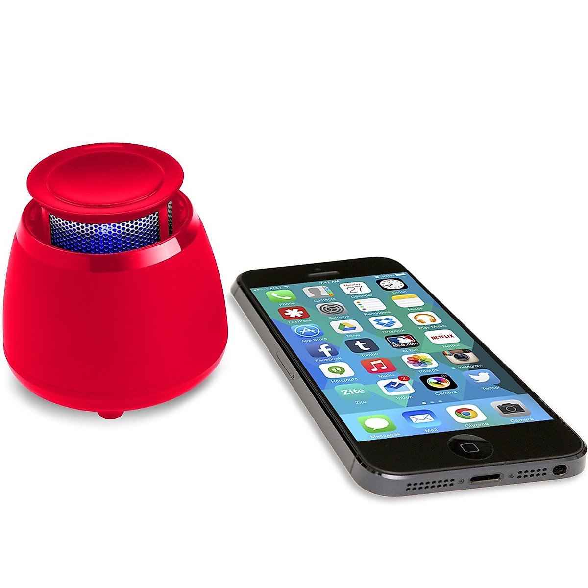 BLKBOX Wireless Bluetooth Speaker POP360 Hands Free Bluetooth Speaker - for iPhones, iPads, Androids, Samsung and All Phones, Tablets, Computers (Rockin' Red)