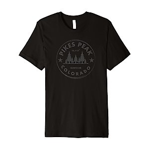 Pikes Peak Colorado - Mountain Forest CO Blackout Premium T-Shirt