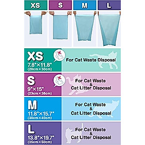 BOS Amazing Odor Sealing Cat Waste Bags - Durable and Unscented [Size: S, Color: light blue] (90 count, Pack of 1) (90 Bags) May be too small to get a litter scoop inside!
