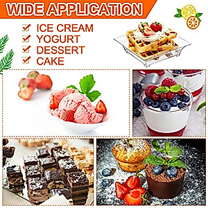 Meanplan 300 Pack Mini Appetizer Plates Clear Mini Dessert Plates Disposable Square Appetizer Plates with 150 Plastic Forks 150 Plastic Spoons for Wedding Party Supply