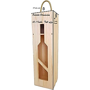 3 Pack Wine Box - Single Wine Bottle Wood Storage Gift Box with Handle for Birthday Party, Housewarming, Wedding, Anniversary, Celebrations, Parties, New Year, Holidays, Occassions