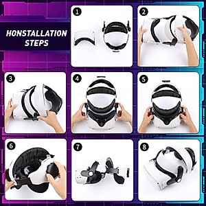 NEWENMO Adjustable Head Strap for Meta/Oculus Quest 2 Enhanced Support and Comfort, Upgraded Head Strap Reduce Head Pressure, Protective Head Strap for Quest 2 Accessories in VR