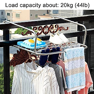 whalebee Laundry Drying Rack Multifunctional Adjustable Clothes Drying Racks Stainless Steel Laundry Rack Space Saving for Indoor and Outdoor - Balcony Windowsill Railings ( Size : 50cm )