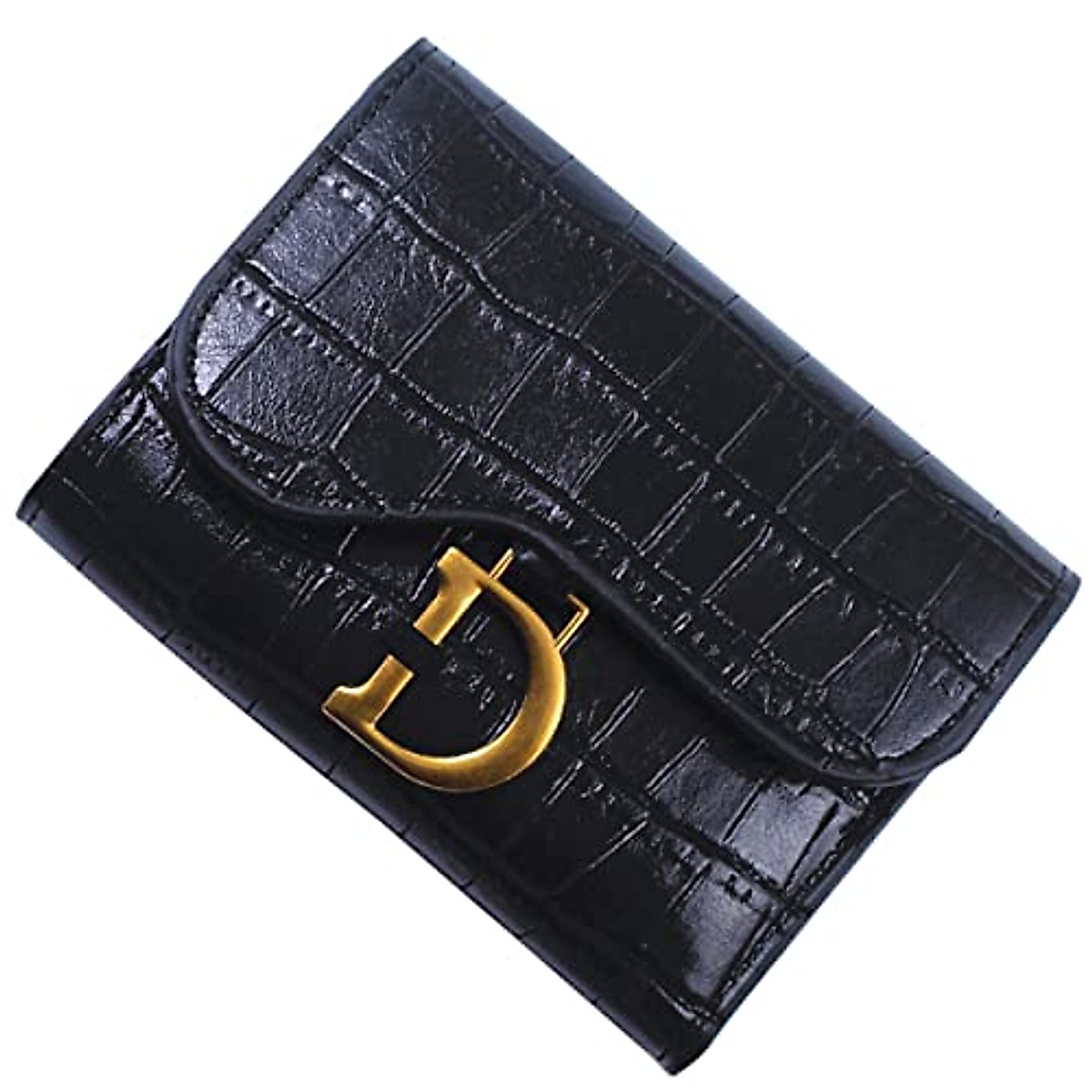 Vnewoka Women Short Wallet Small Fashion Luxury Brand Leather Purse Ladies Card Bag For Women Clutch Female Purse Money Clip Wallet (Wallet, Black)