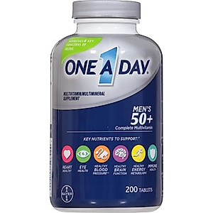 One A Day Men’s 50+ Healthy Advantage Multivitamin, Multivitamin for Men with Vitamins A, C, E, B6, B12, Calcium and Vitamin D, Tablet, 200 Count (Pack of 1)