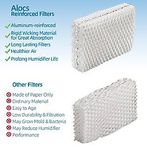 Alocs WF813 Humidifier Filter Replacement for Relion - RCM832 RCM-832N Procare PCWF813 Protec WF813 Equate EQ-2119-UL EQWF813 Cool Mist Humidifiers Wick Filters (Pack of 4)