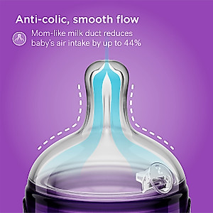 Smilo Baby Bottle Set with Stage 0 Slow Flow Anti Colic Nipple, 5 Oz / 150 ml Capacity, 3X Pack of Anti Colic Baby Bottles 0-3 Months - Green