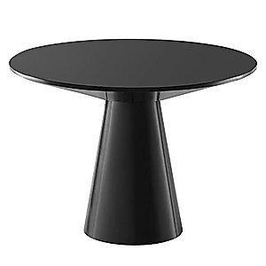 Modway Provision 75" Oval MDF Wood Dining Table in Black Finish